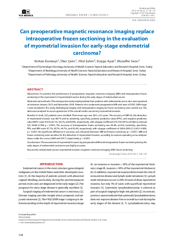 (PDF) Can preoperative magnetic resonance imaging replace intraoperative frozen sectioning in ...