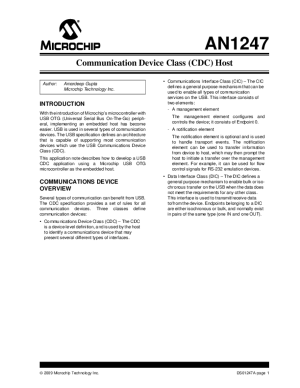 (PDF) Communication Device Class (CDC) Host