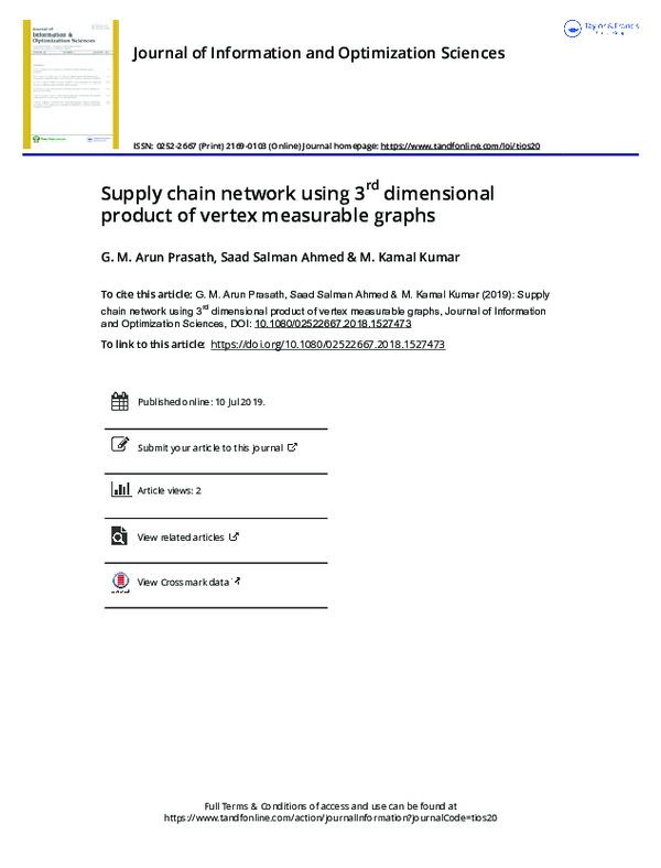 (PDF) Supply chain network using 3rd dimensional product of vertex ...