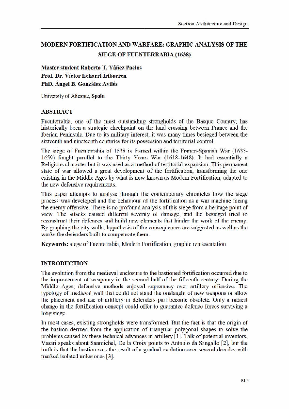 (PDF) Modern Fortification and Warfare: Graphic Analysis of the Siege ...