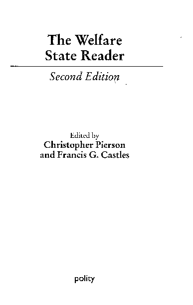 (PDF) The welfare state : a reader