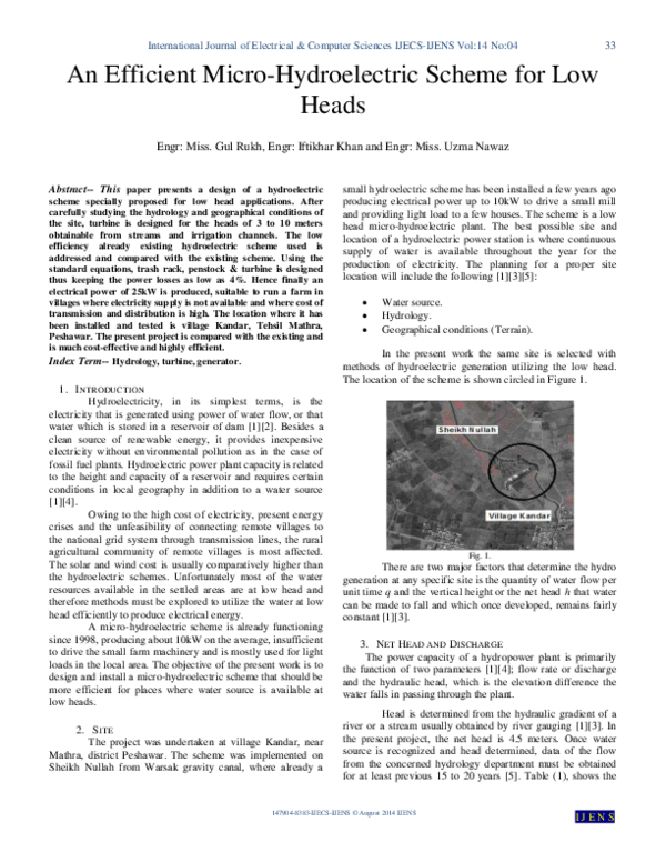 (PDF) Design and Implementation of an Efficient Micro-Hydroelectric ...