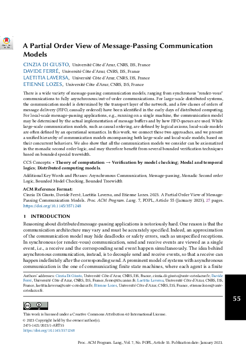 Pdf A Partial Order View Of Message Passing Communication Models