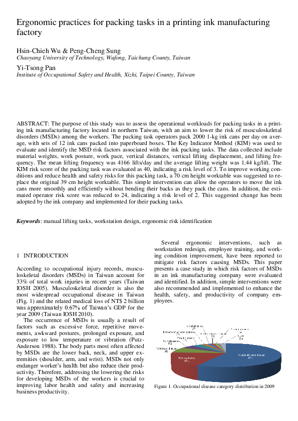 (PDF) Ergonomic practices for packing tasks in a printing ink ...