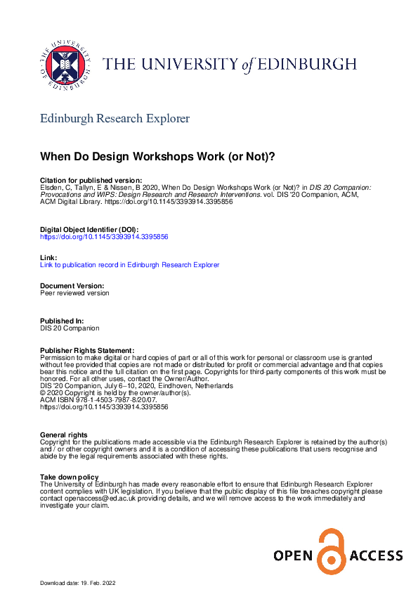 (PDF) When Do Design Workshops Work (or Not)?