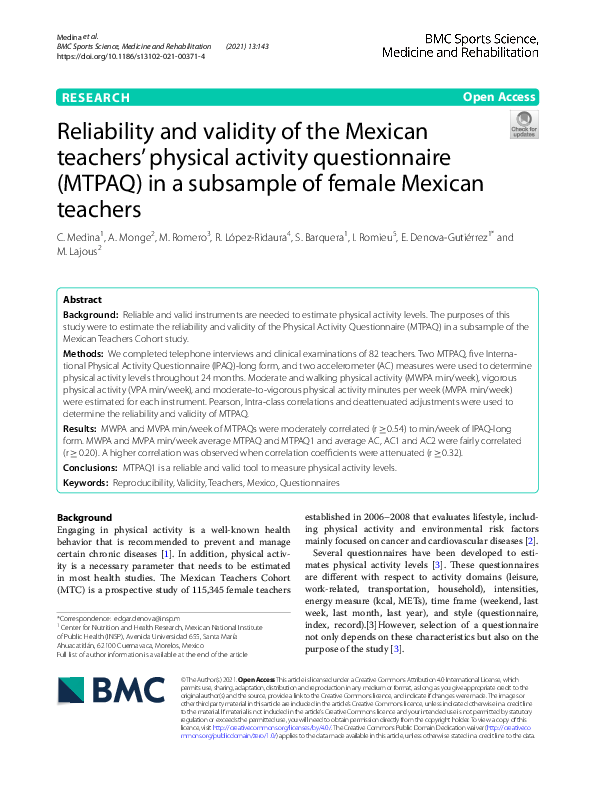 (PDF) Reliability and validity of the Mexican teachers’ physical ...