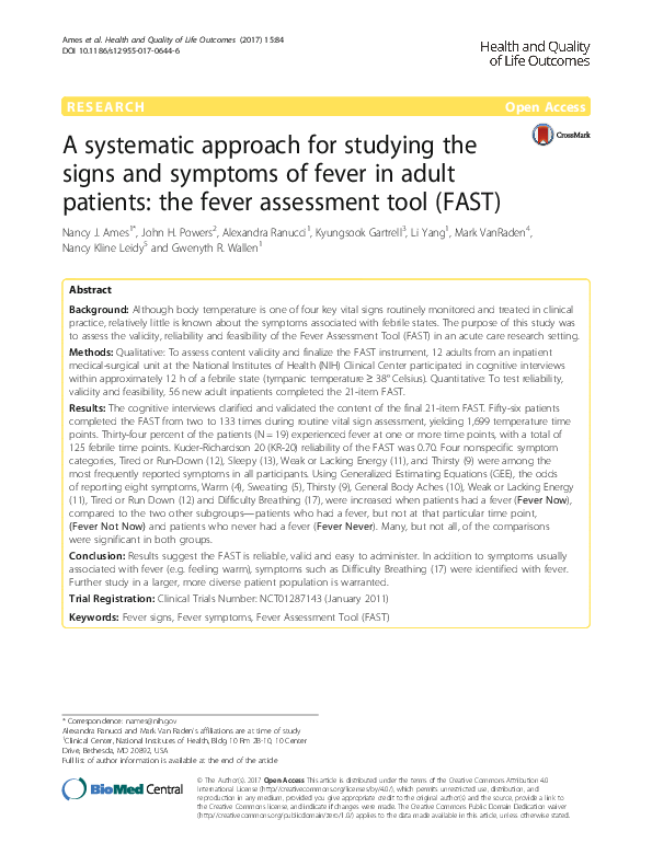 (PDF) A systematic approach for studying the signs and symptoms of ...