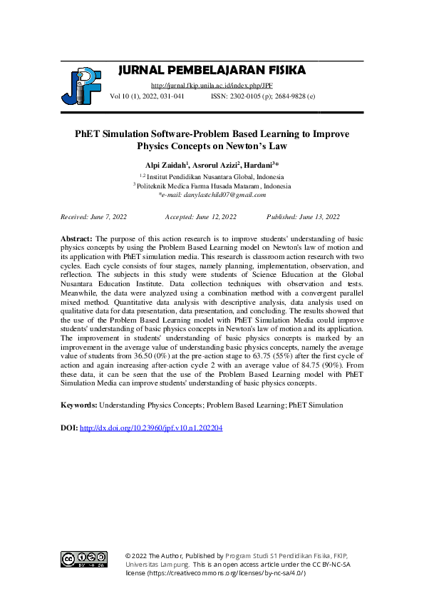 (PDF) PhET Simulation Software-Problem Based Learning to Improve ...
