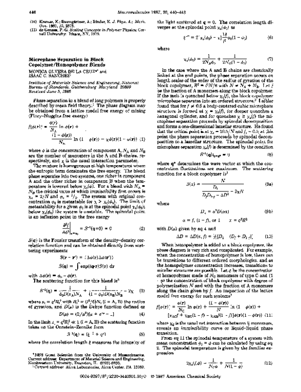 (PDF) Microphase separation in block copolymer/homopolymer blends ...