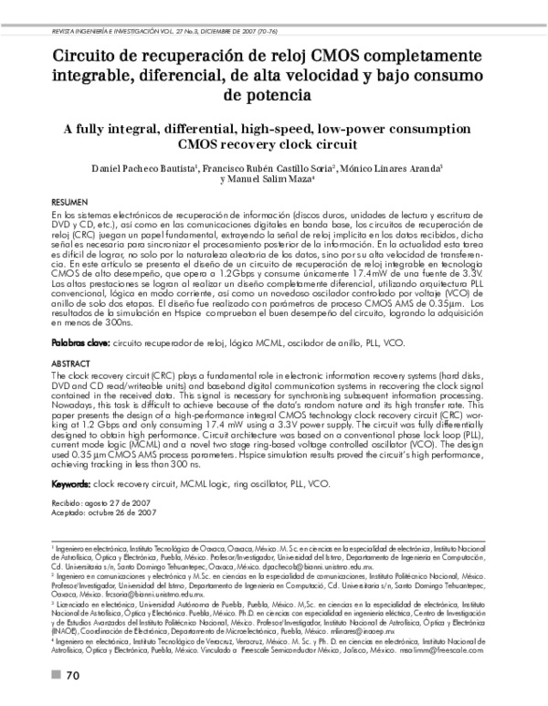 (PDF) A fully integral, differential, high-speed, low-power consumption ...
