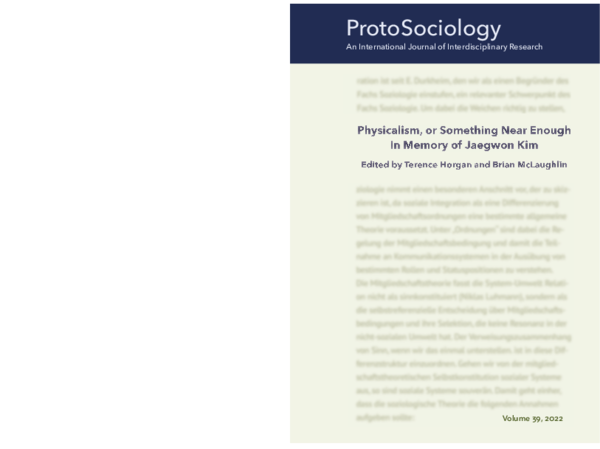 (PDF) ProtoSociology Vol. 39 2022 Physicalism or Something Near Enough ...
