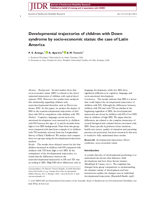 (PDF) Developmental trajectories of children with Down syndrome by ...