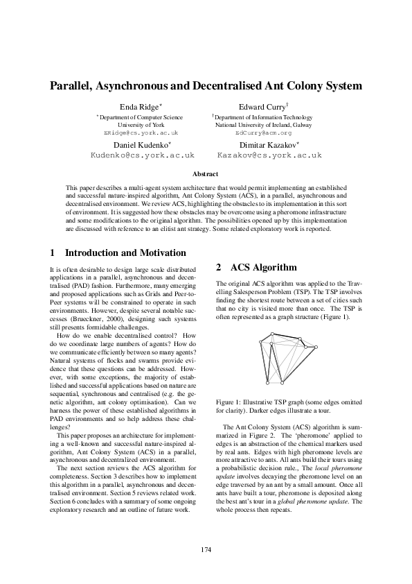 (PDF) Parallel, asynchronous and decentralised ant colony system