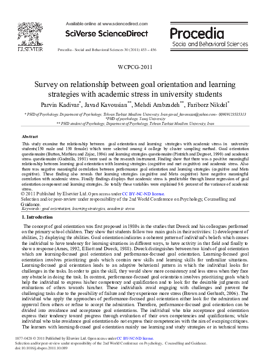 (PDF) Survey on Relationship between Goal Orientation and Learning ...