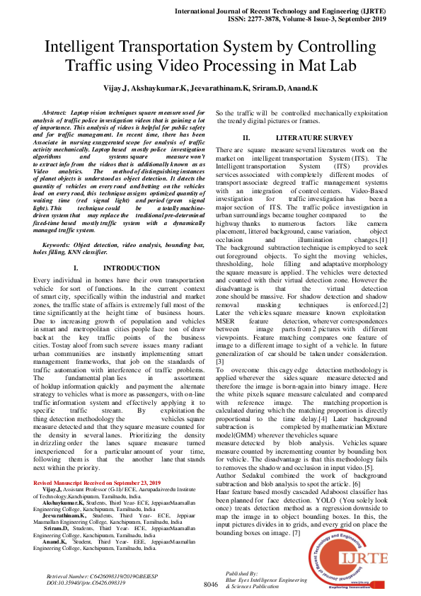 (PDF) Intelligent Transportation System by Controlling Traffic using ...