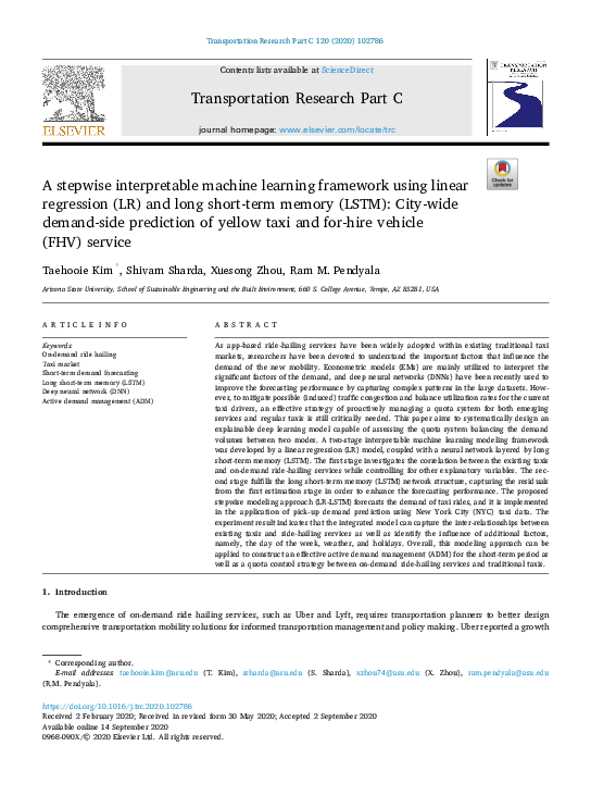 Pdf A Stepwise Interpretable Machine Learning Framework Using Linear Regression Lr And Long