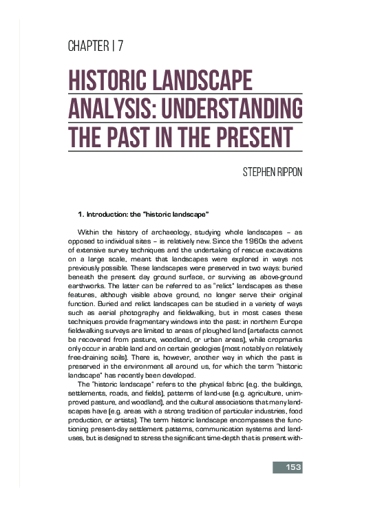 (PDF) Stephen Rippon, Historic Landscape Analysis: Understanding the ...