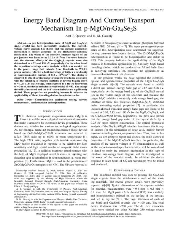 (PDF) Energy Band Diagram and Current Transport Mechanism In p-MgO/n ...