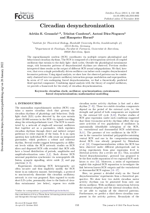 (PDF) Circadian desynchronization