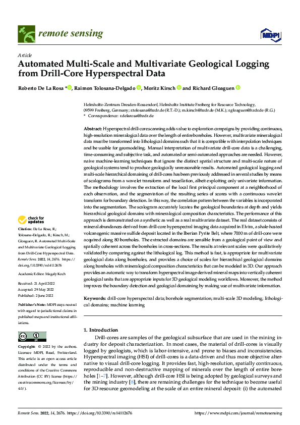 (PDF) Automated Multi-Scale and Multivariate Geological Logging from Drill-Core Hyperspectral Data