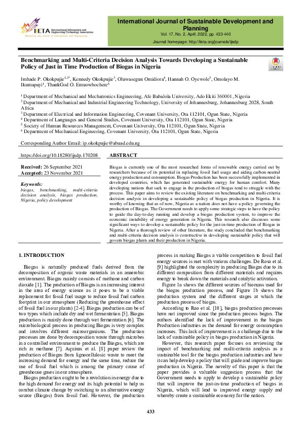 Pdf Benchmarking And Multi Criteria Decision Analysis Towards