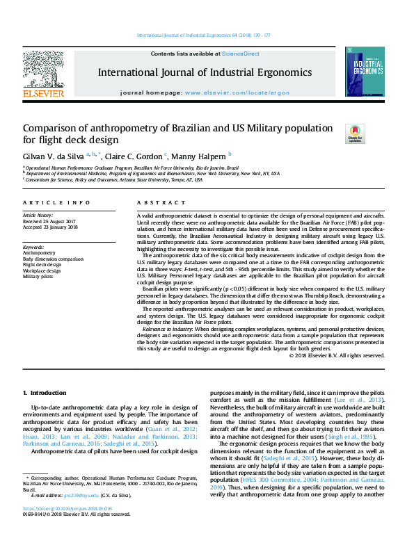(PDF) Comparison of anthropometry of Brazilian and US Military ...