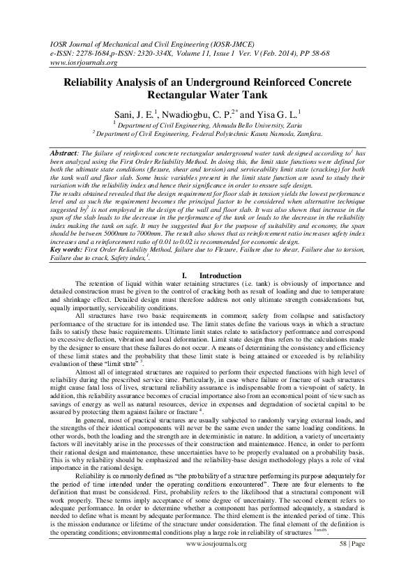 (PDF) Reliability Analysis of an Underground Reinforced Concrete ...
