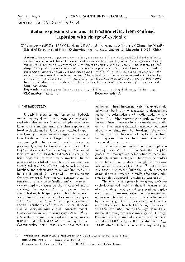 (PDF) Radial explosion strain and its fracture effect from confined ...
