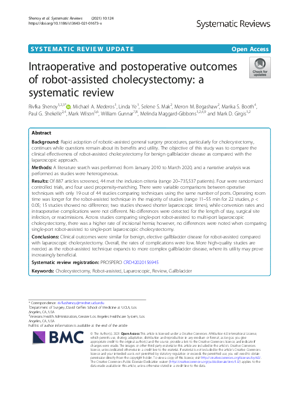 (PDF) Intraoperative and postoperative outcomes of robot-assisted ...