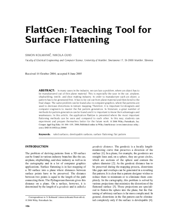 (PDF) FlattGen: Teaching tool for surface flattening