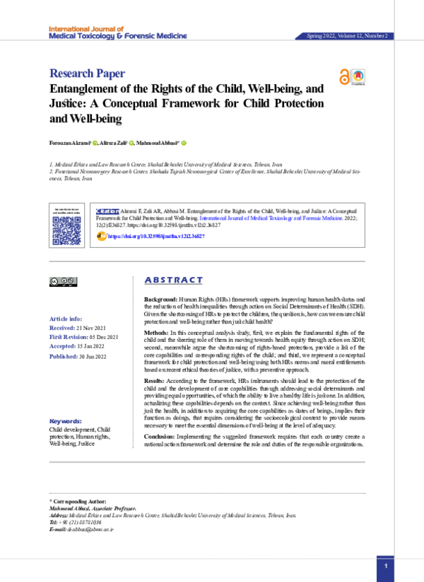 (PDF) Entanglement of the Rights of the Child, Well-being, and Justice ...