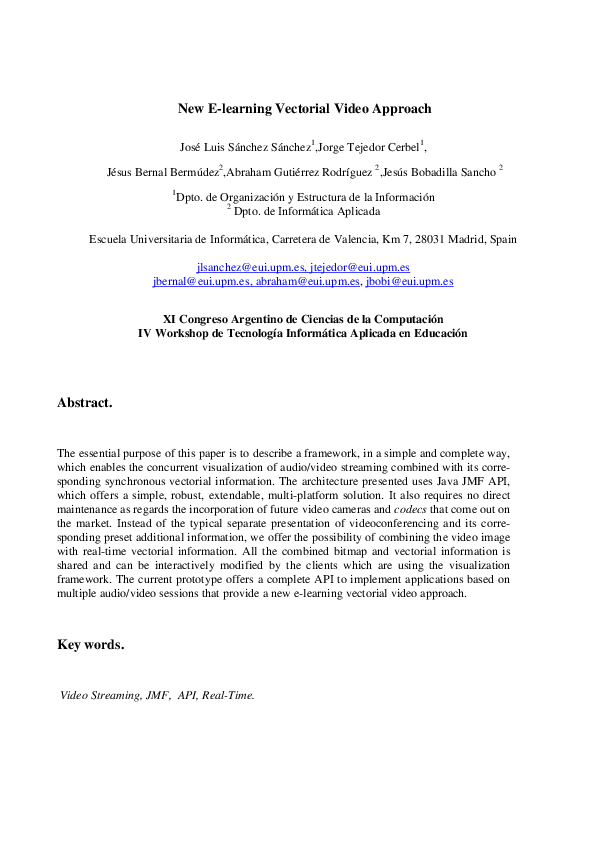 (PDF) New e-learning vectorial video approach
