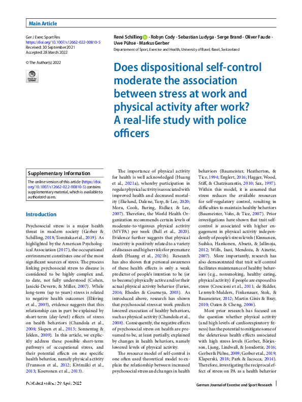 (PDF) Does dispositional self-control moderate the association between ...