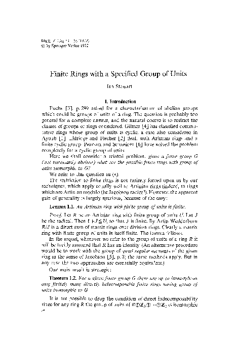(PDF) Finite rings with a specified group of units