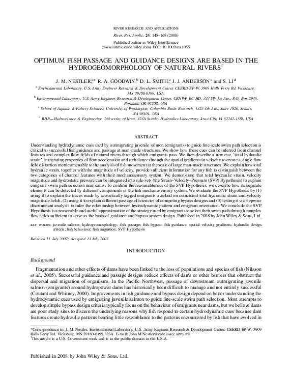 (PDF) Optimum fish passage and guidance designs are based in the ...