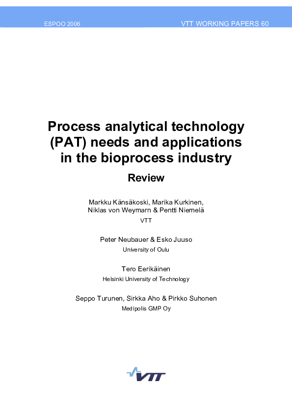 (PDF) Process analytical technology (PAT) needs and applications in the ...