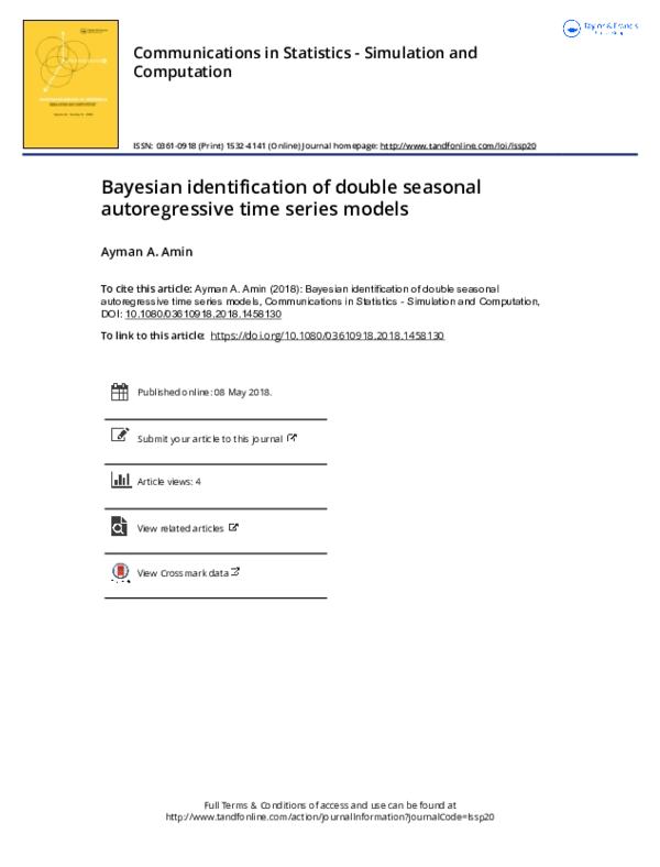 Pdf Bayesian Identification Of Double Seasonal Autoregressive Time