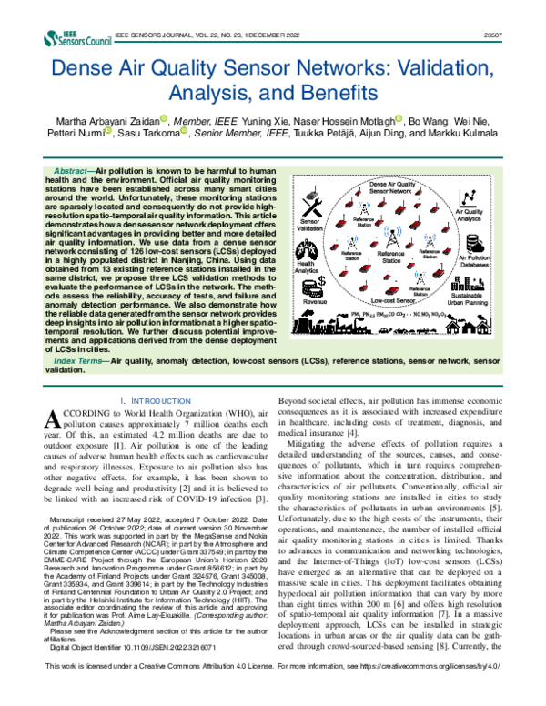 (PDF) Dense Air Quality Sensor Networks: Validation, Analysis, and Benefits | Yuning Xie ...
