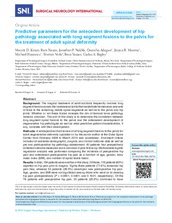 (PDF) Predictive parameters for the antecedent development of hip ...