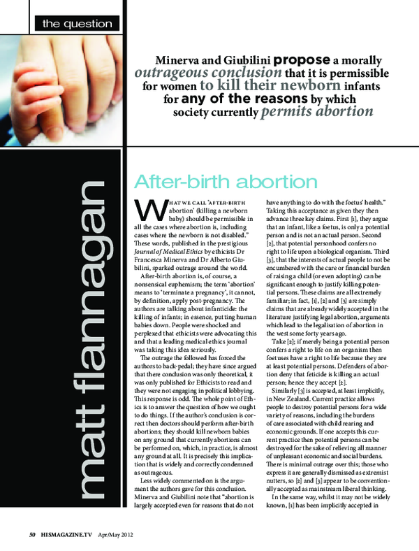 (PDF) After Birth Abortion | Matthew Flannagan - Academia.edu