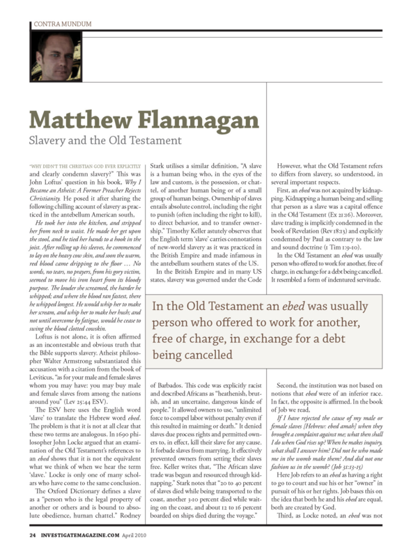 (PDF) Slavery and the Bible