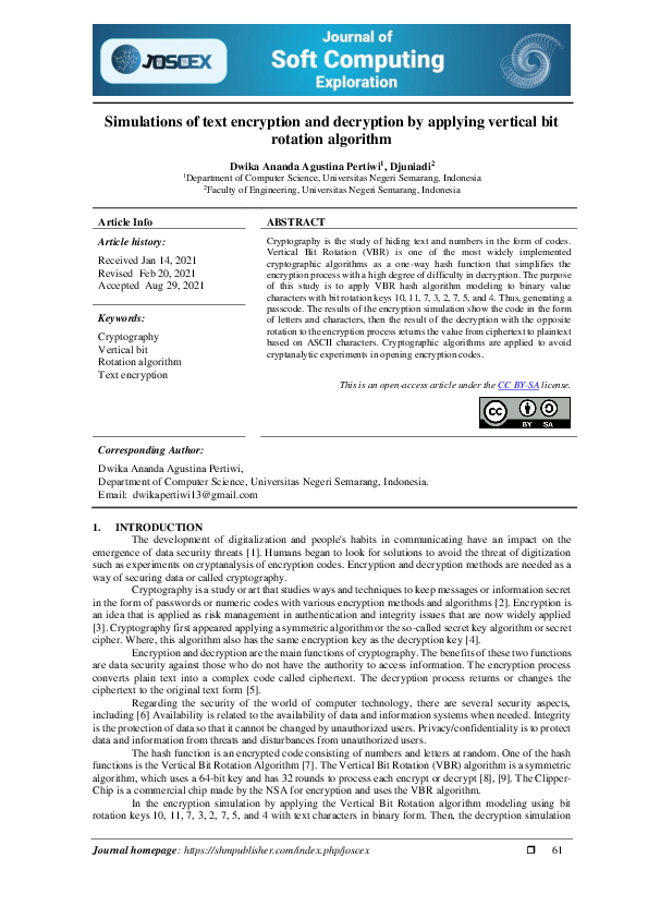 (PDF) Simulations of text encryption and decryption by applying ...