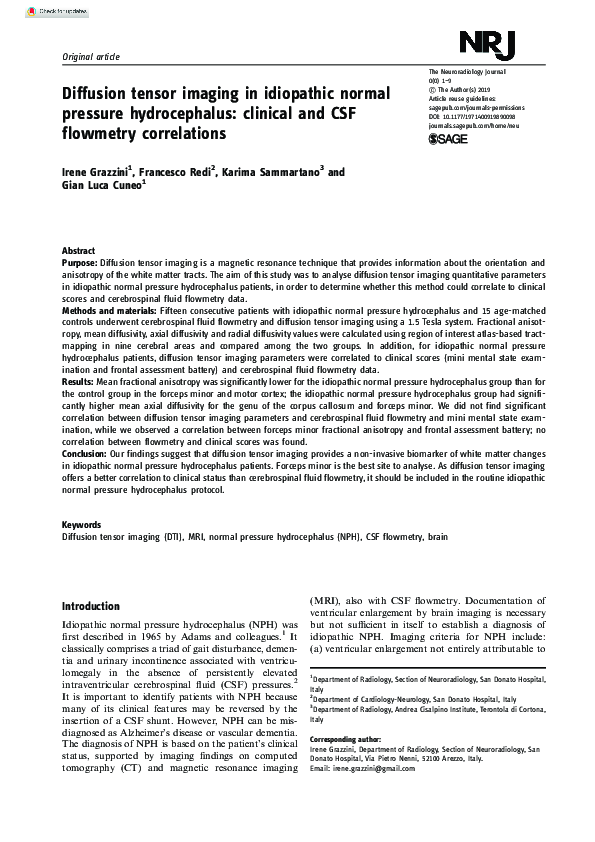 (PDF) Diffusion tensor imaging in idiopathic normal pressure ...