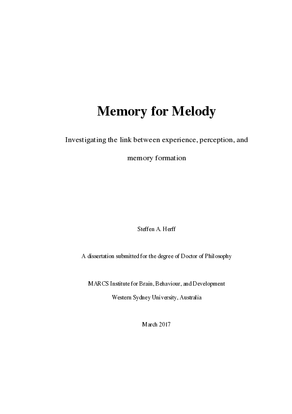 (PDF) Melody Memory: Experience and Interference Effects
