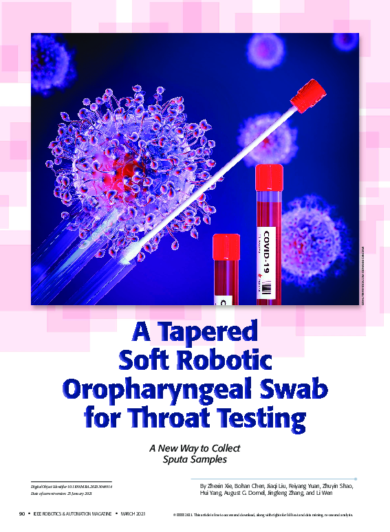 (PDF) A Tapered Soft Robotic Oropharyngeal Swab for Throat Testing: A ...