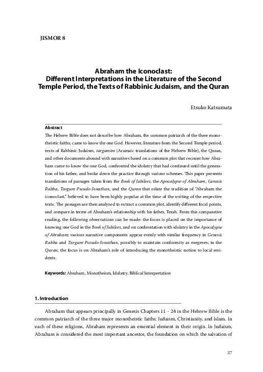 (PDF) Abraham the iconoclast : different interpretations in the ...