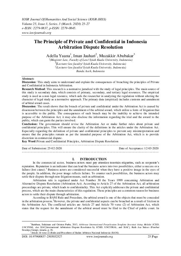 (PDF) The Principle of Private and Confidential in Indonesia ...
