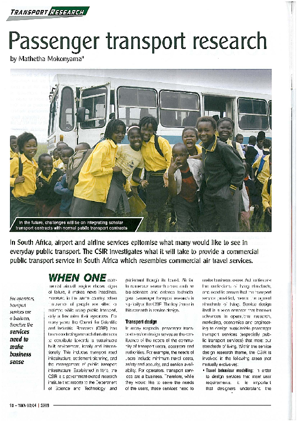 (PDF) Passenger transport research