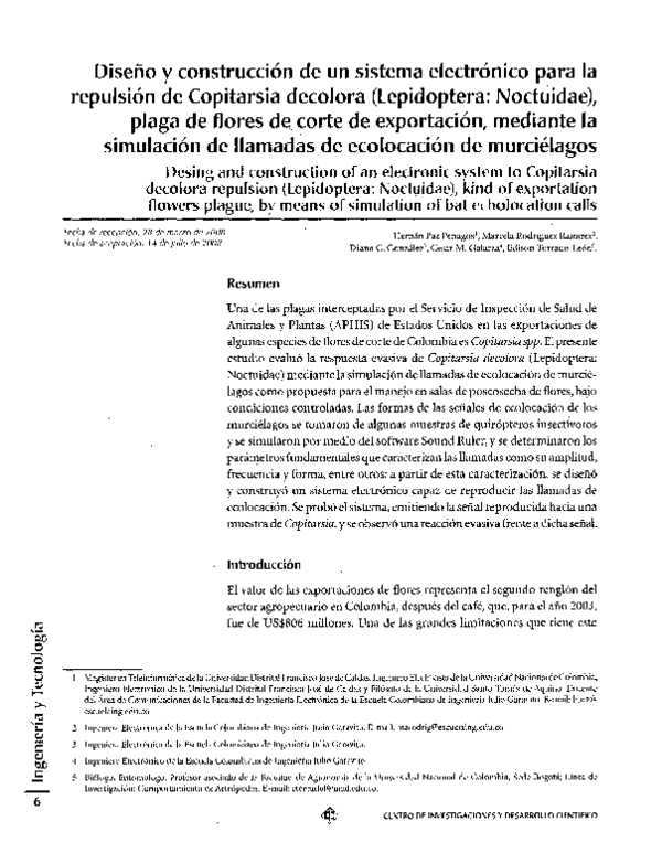 (PDF) Diseño y construcción de un sistema electrónico para la repulsión ...