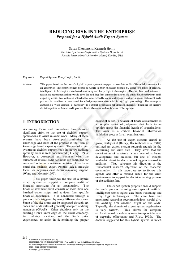 (PDF) REDUCING RISK IN THE ENTERPRISE - Proposal for a Hybrid Audit ...